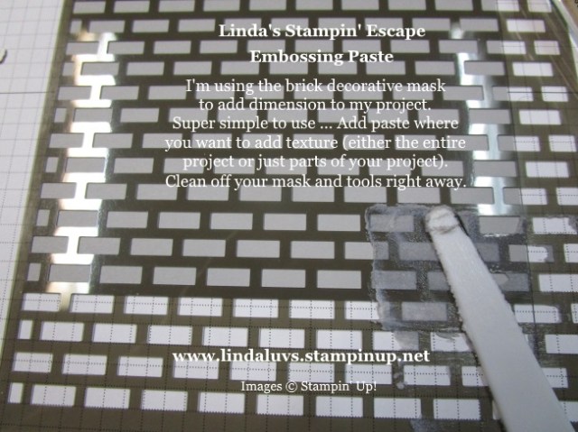 Technique Tuesday: Embossing Paste | Linda's Stampin' Escape