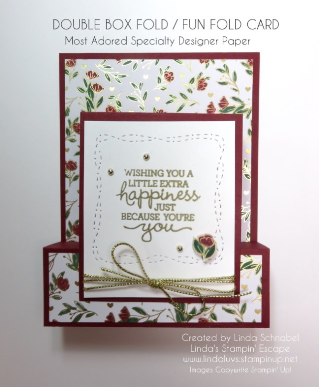 Most Adored Double Box Fun Fold Card | Linda's Stampin' Escape